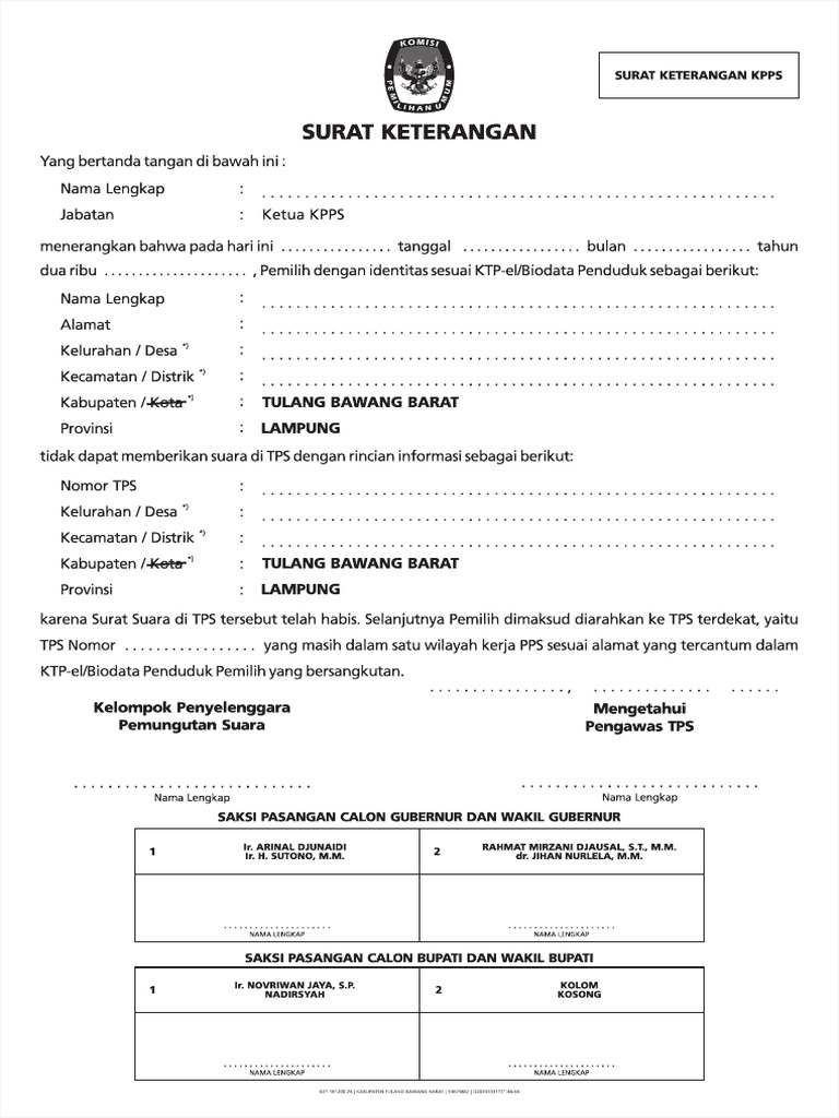 Keterangan - 181200 - BUPATI TBB Susu Habis - Print | PDF