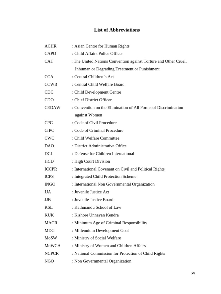 Comprehensive List of Abbreviations | PDF