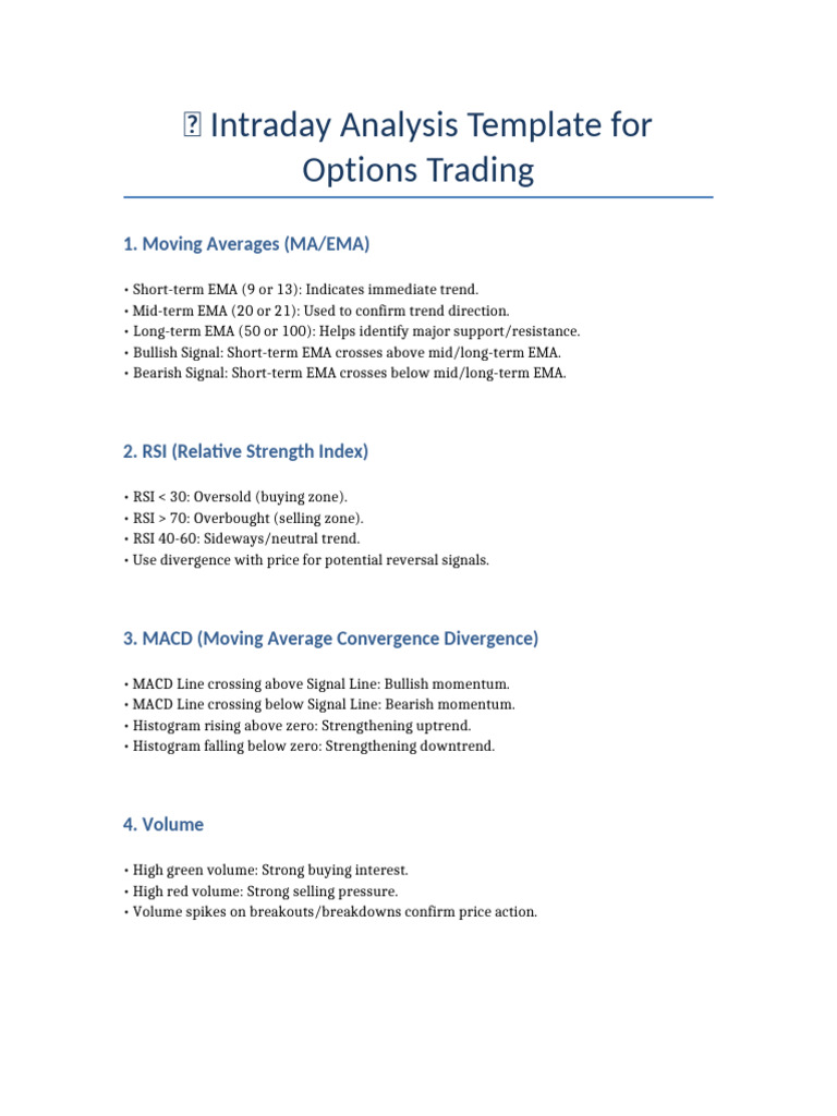 Intraday Analysis Template | PDF