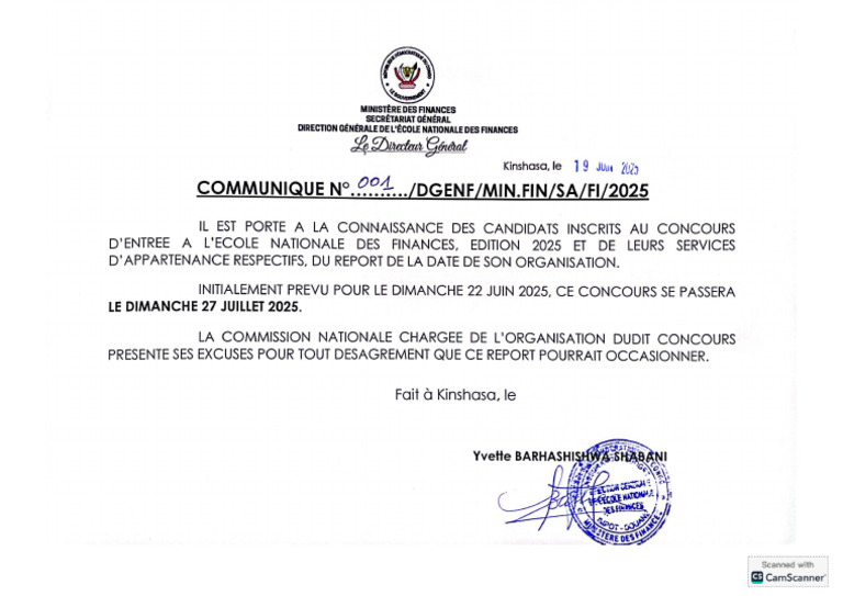 Communiqué Report Concours | PDF