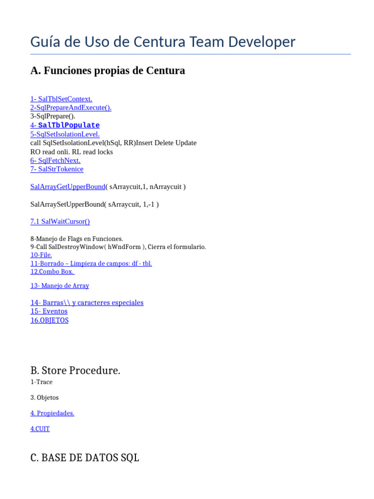 Guía Centura Team Developer | PDF | SQL | Ventana (informática)