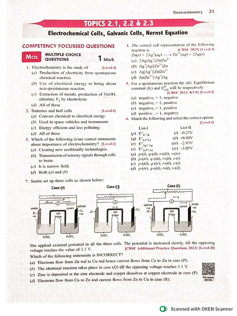 Electrochemistry Full Chapter | PDF