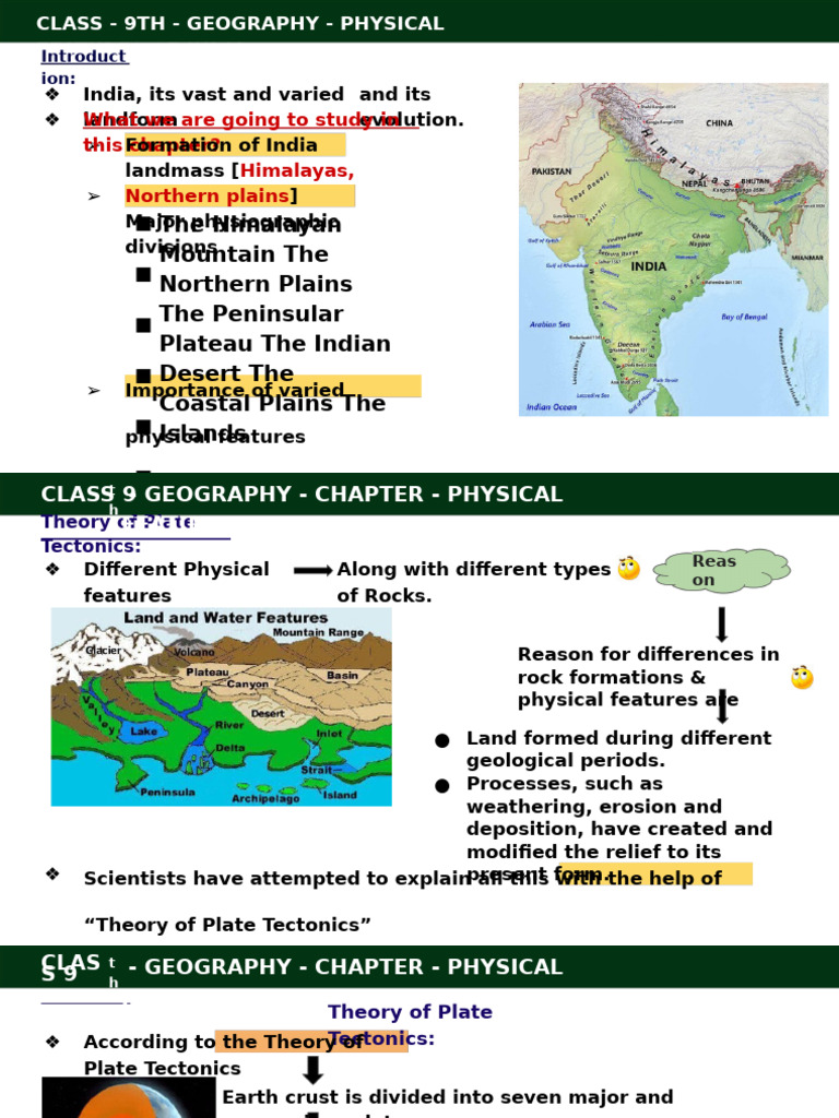 Physical Features of India Overview | PDF | Plate Tectonics | Himalayas