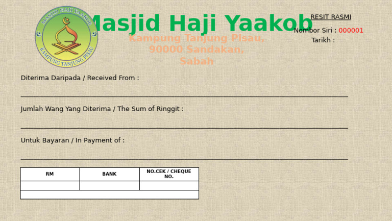 Resit Rasmi Masjid | PDF