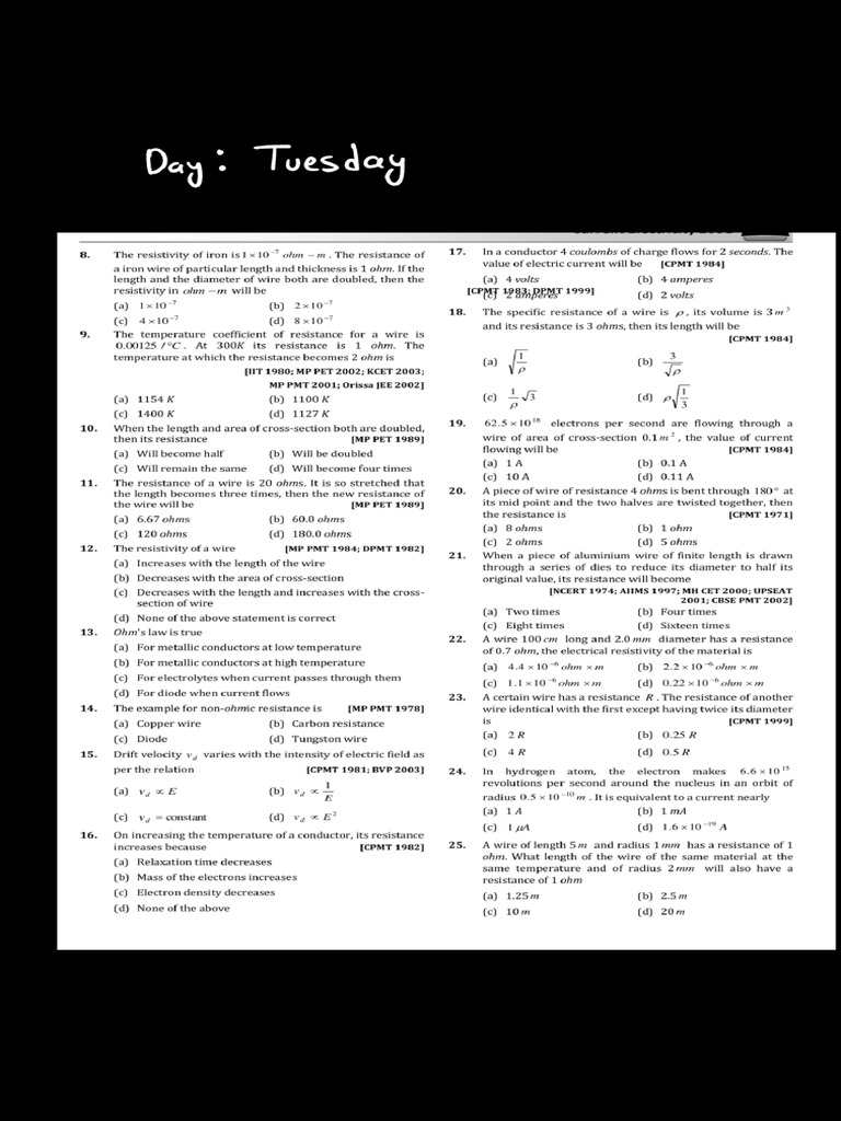 Physics HW Tues To Sat. | PDF