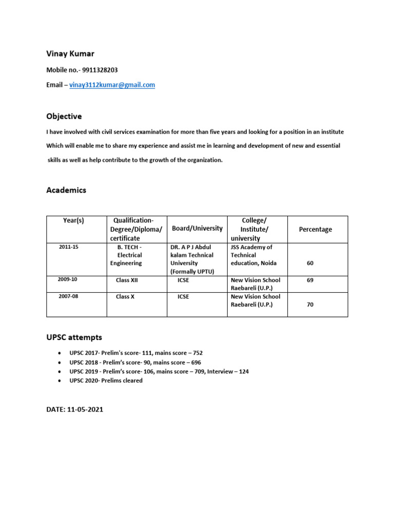 Vinay Resume | PDF