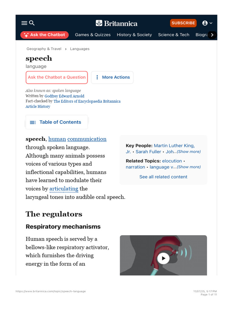 Speech - Language, Voice Production, Anatomy, & Physiology - Britannica ...