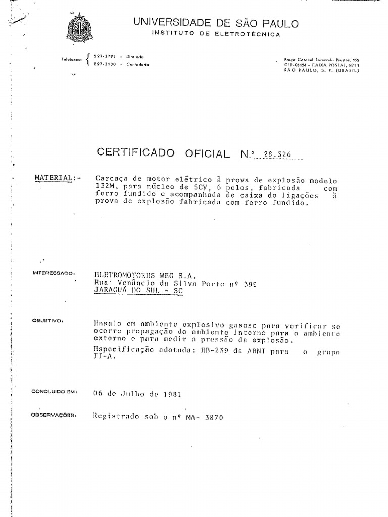 Certificado USP 28.326 | PDF