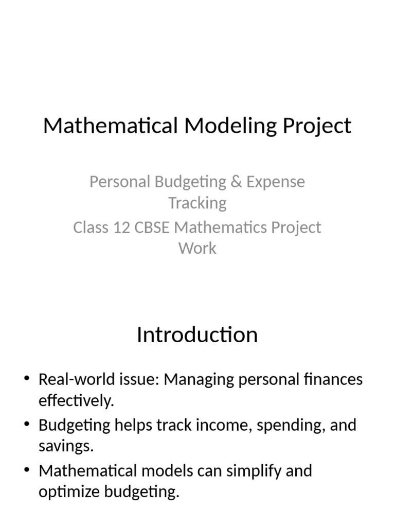 Math Project Budgeting Expense Tracking | PDF | Expense | Budget