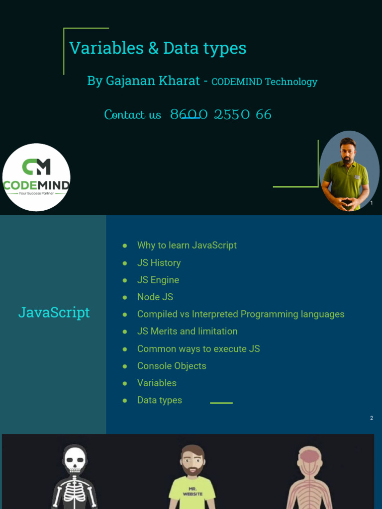 01 JS Basics, Variables and Datatypes - Session 02 | PDF | Java Script | Dynamic Web Page