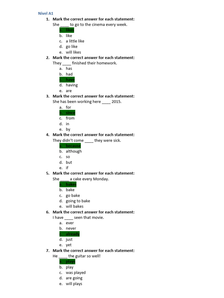 A2 Spanish Test Practice Questions | PDF | Sentence (Linguistics ...