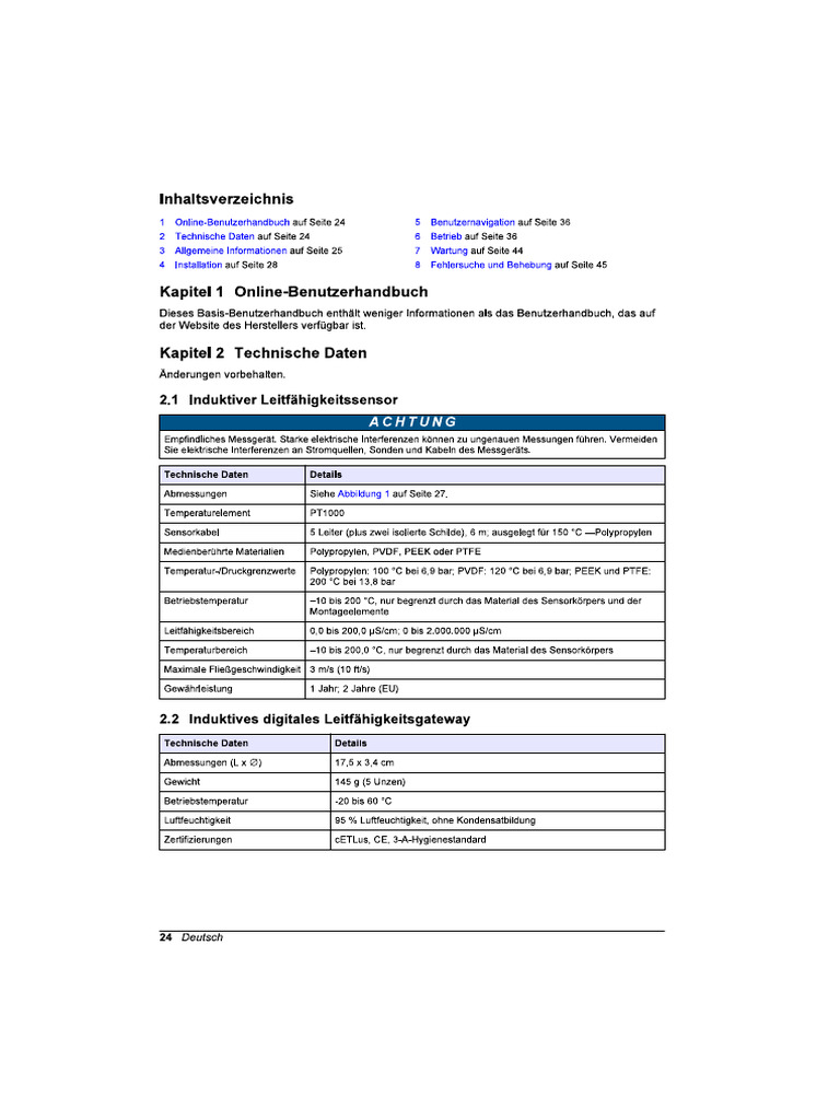 Inductive Conductivity Sensor Hach de | PDF