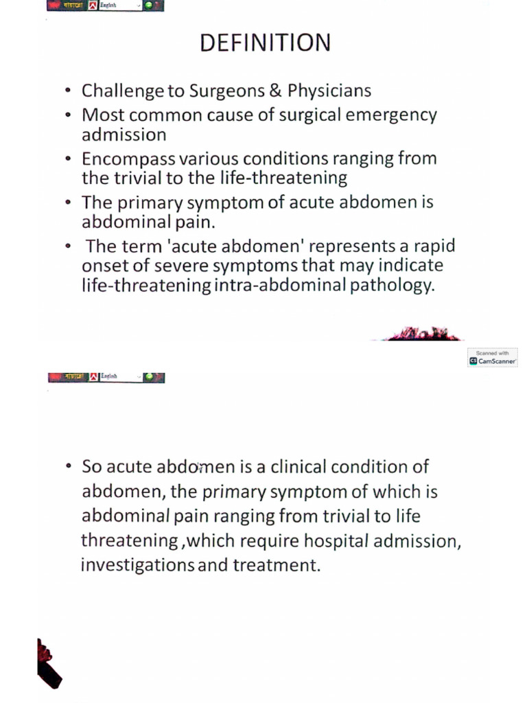 Acute Abdomen Surgery | PDF