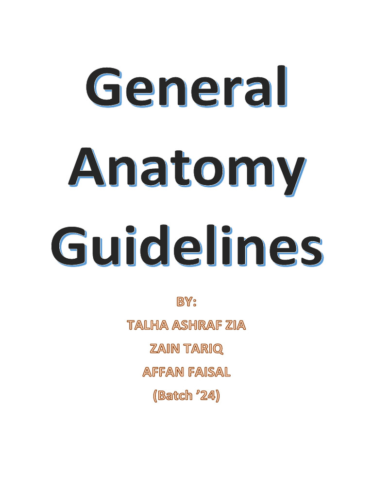 General Anatomy and Embryology Guidelines | PDF
