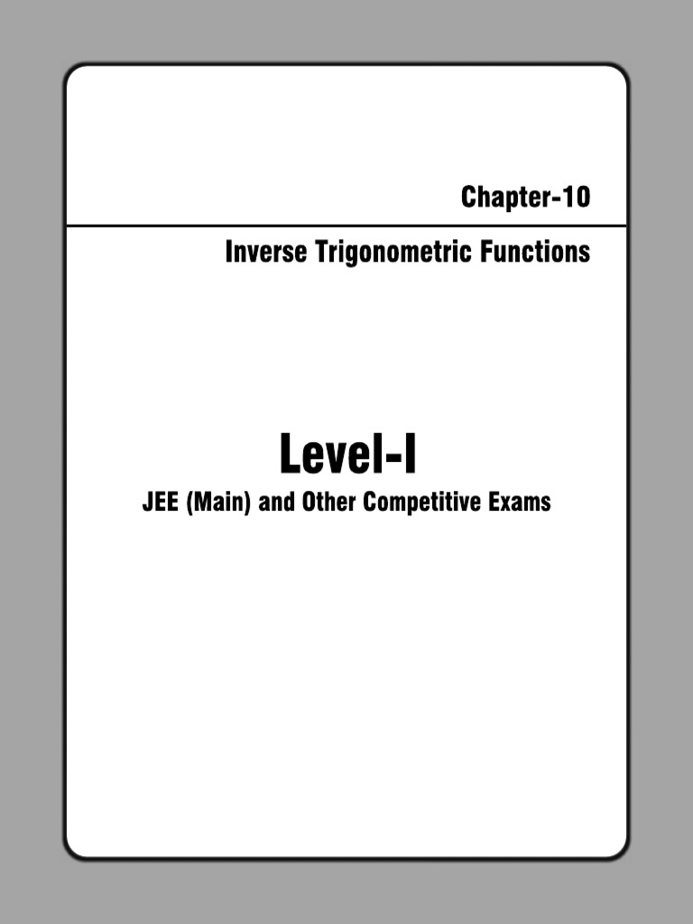 Target-3 - Ch-10 - Inverse Trigonometric Functions | PDF