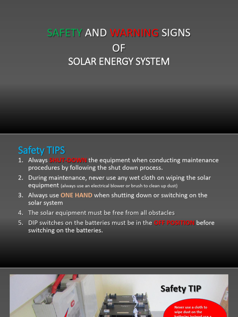 Solar Energy System Safety Tips | PDF