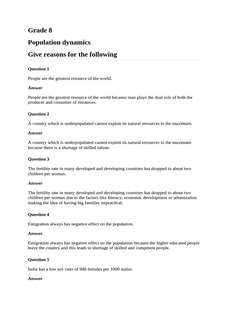 0575 Grade 8 CHP 2 GV 6942551898076653098 | PDF | Human Overpopulation ...
