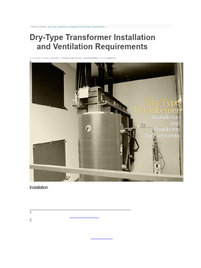 Dry Type Transformers | PDF | Transformer | Thermal Insulation