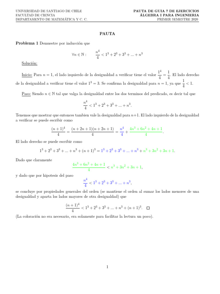 Ejercicios de Álgebra I para Ingeniería | PDF