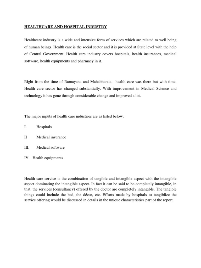 Indian Healthcare and Hospital Industry Overview | PDF | Healthcare ...