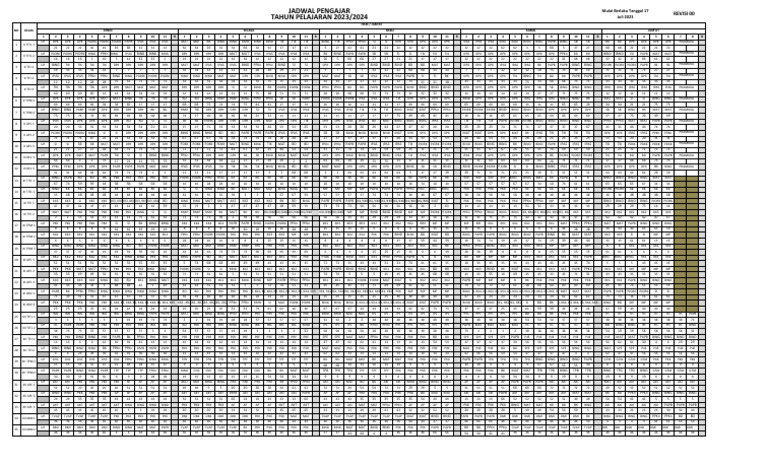Jadwal Pelajaran Semester Ganjil 2023 2024 REV 00 POLOSAN 1 | PDF