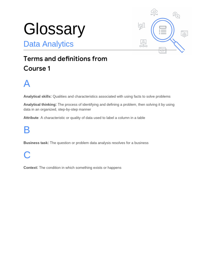 Data Analytics Terms Glossary | PDF