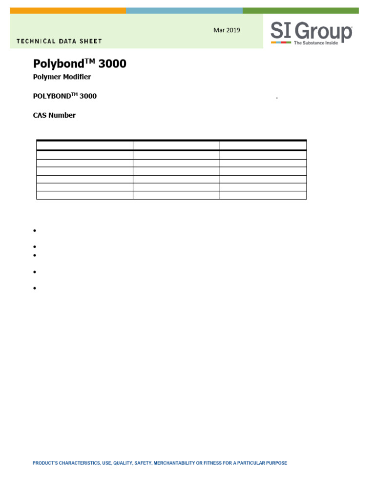 Polybond 3000 Technical Data Sheet | PDF | Materials | Secondary Sector ...