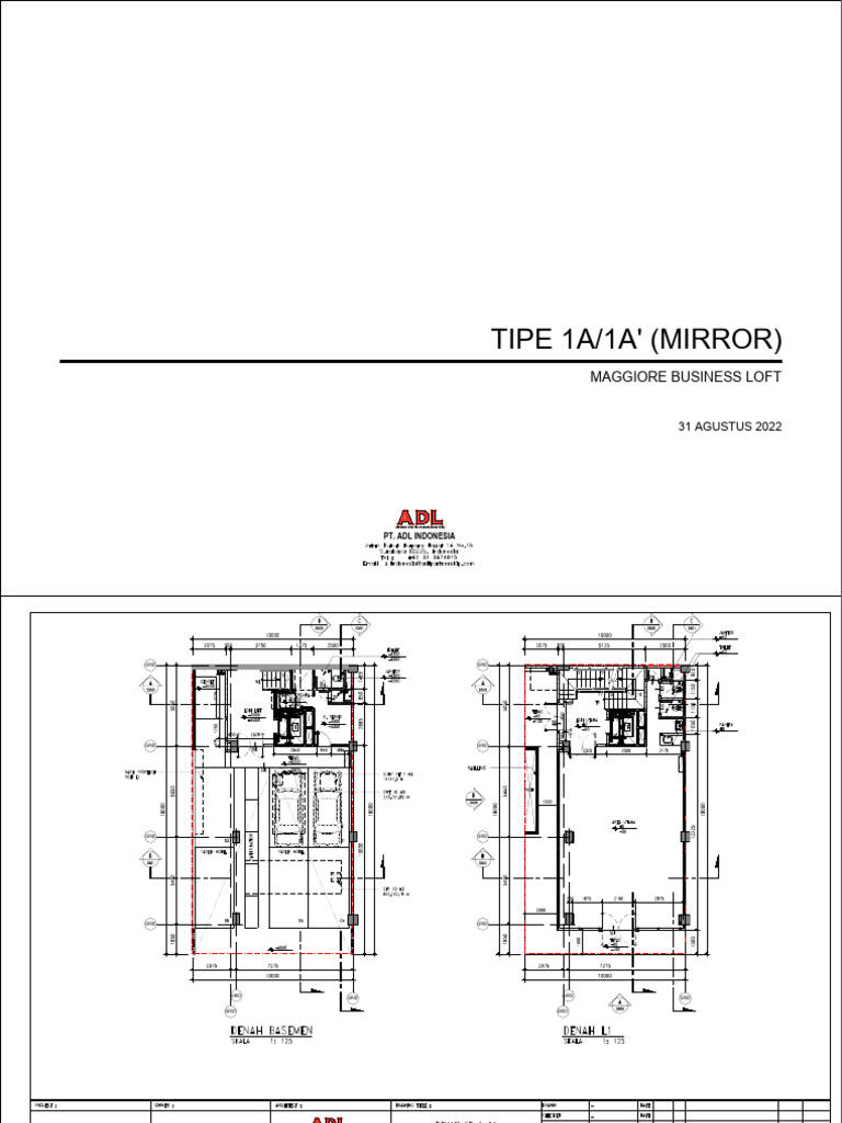 Denah Semi Basement & LT.1 Tipe Bl1a (10X18M 4 LT) - Maggiore Business ...