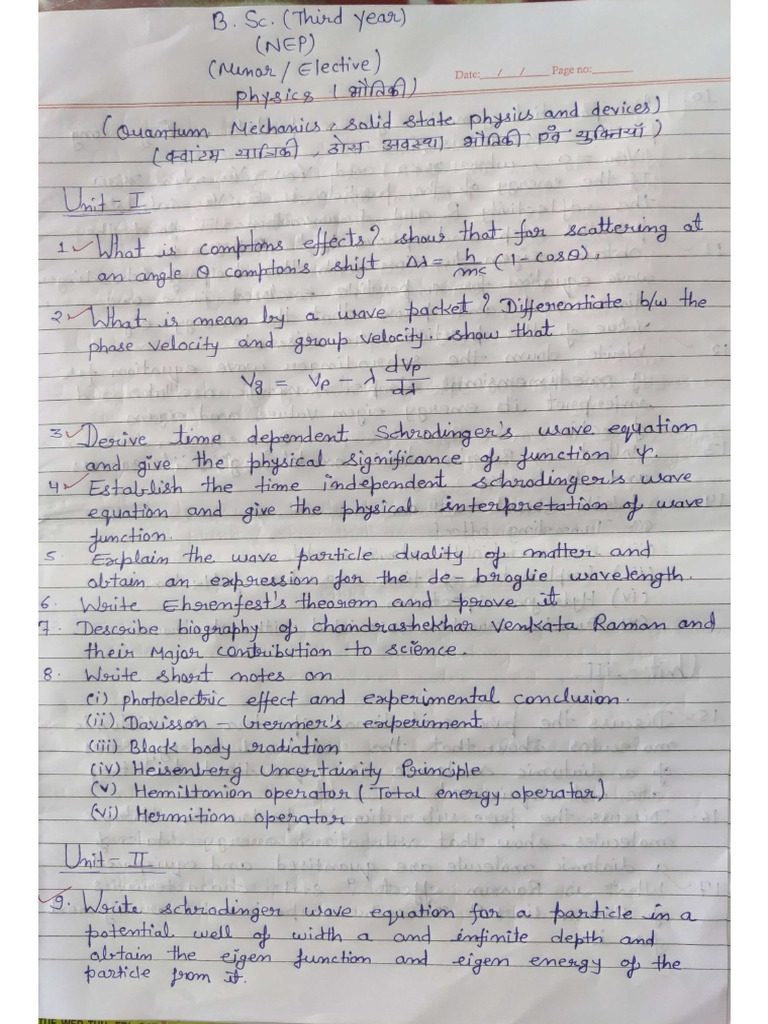 B.sc.3rd Physics Imp Minor and Elective | PDF