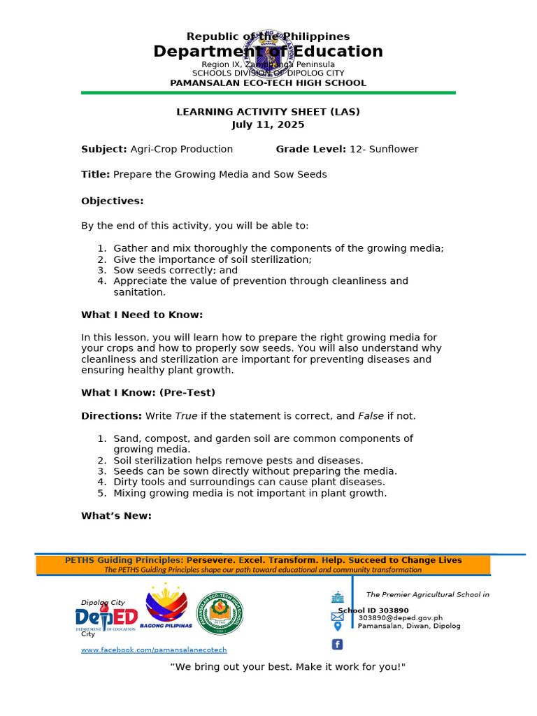 Prepare Growing Media and Sow Seeds | PDF | Sowing | Compost