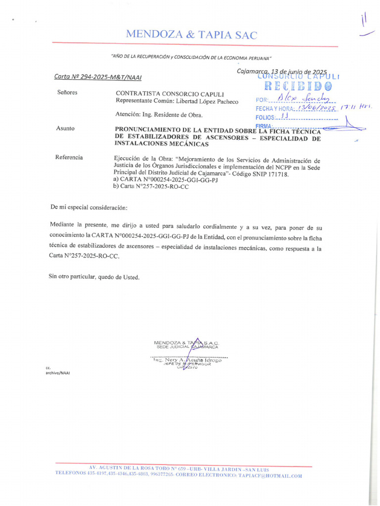 Carta N°294-M&T-NAAI | PDF