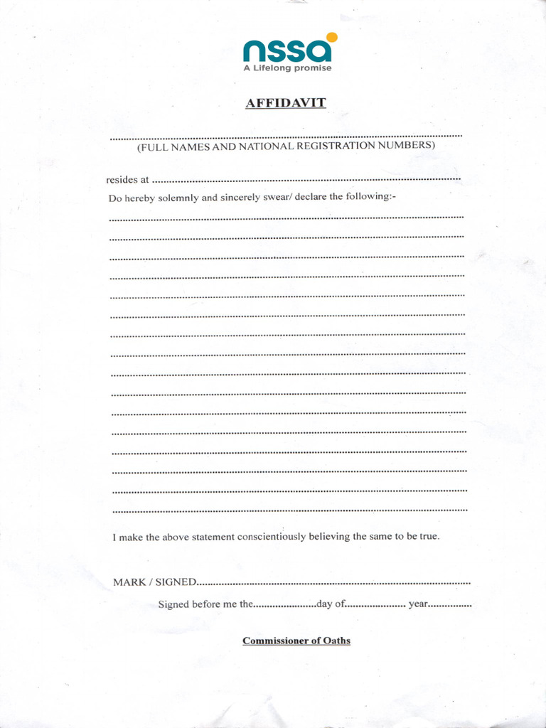 Affidavit Form | PDF