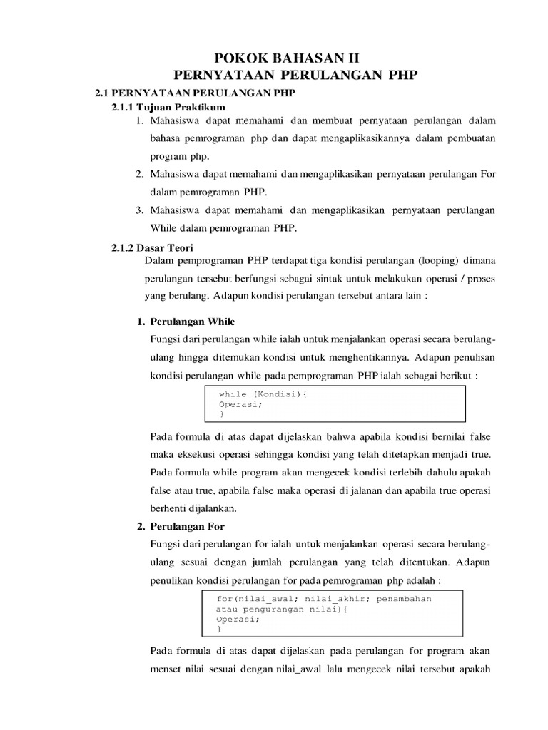 Modul Pemrograman Dasar (PB 2) | PDF