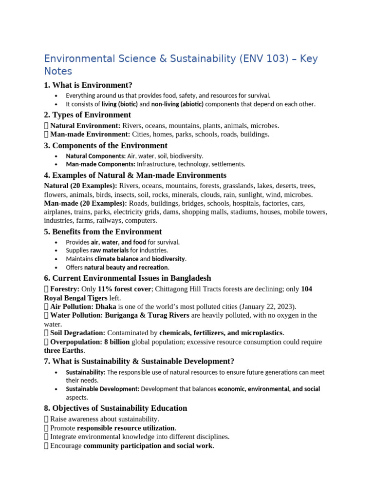 Natural vs. Man-Made Environments | PDF