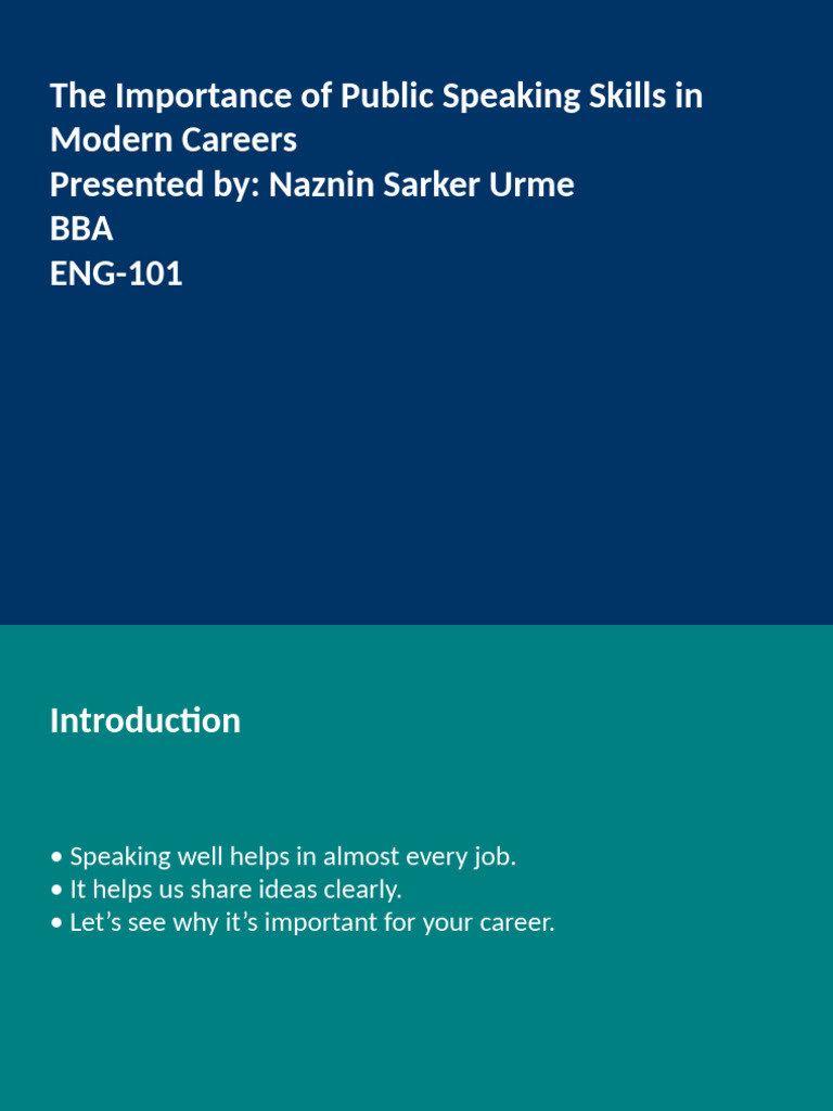Public Speaking Skills Presentation | PDF