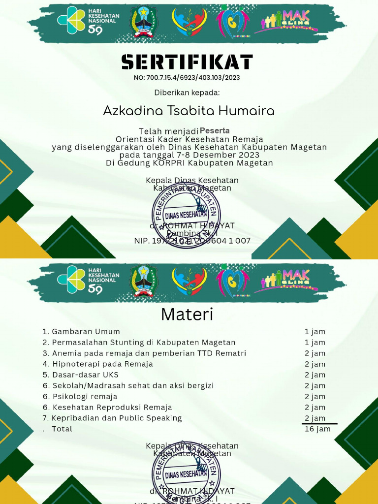 PEMBEKALAN Azkadina Tsabita Humaira | PDF