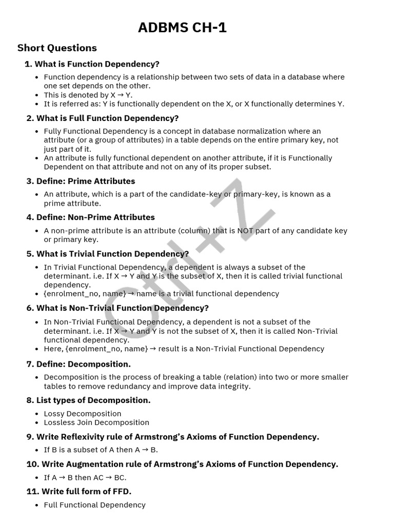 Understanding Full Functional Dependency | PDF | Pl/Sql | Database ...