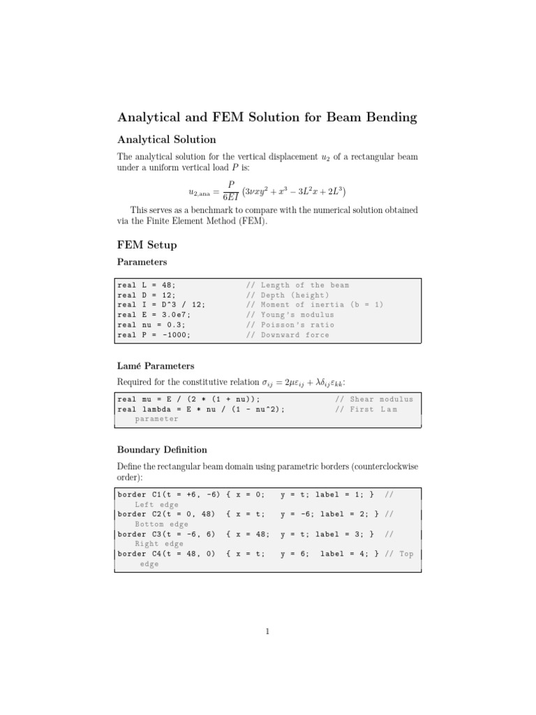 Solid Mech FEM | PDF | Beam (Structure) | Finite Element Method