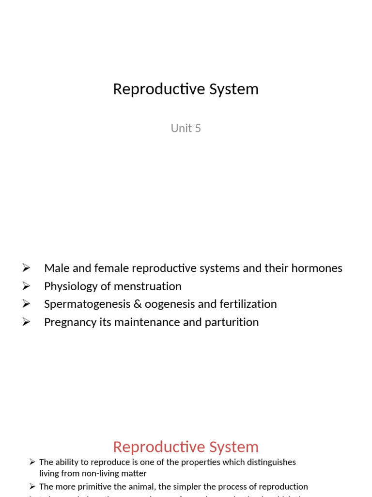 Unit 5 Reproductive System | PDF | Menstrual Cycle | Ovary