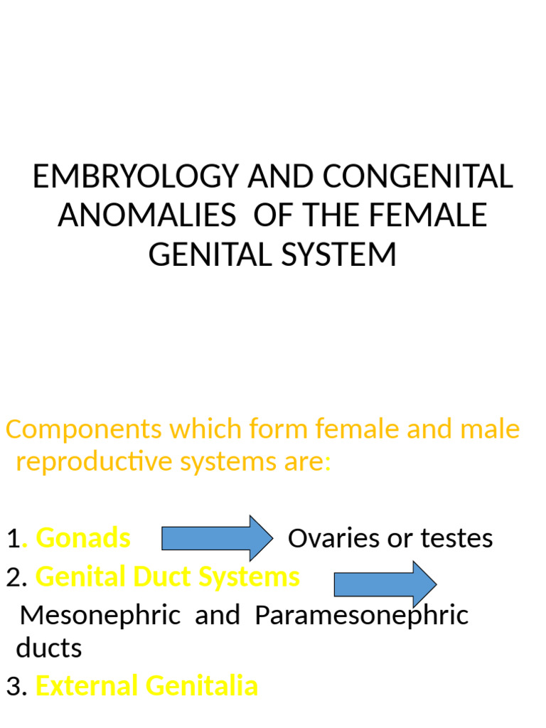 Congenital Anomalies of The Femal Genital System | PDF | Uterus | Sex Organ