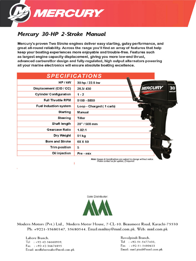 Mercury 30 HP 2-Stroke | PDF