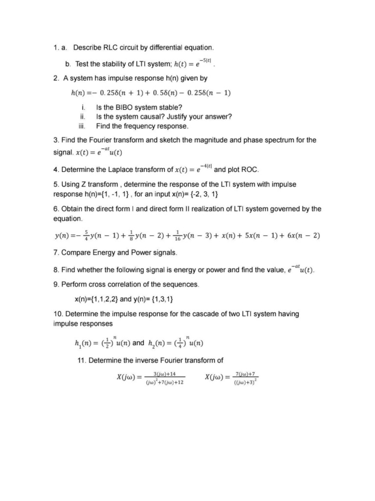 QB Signal and Systems | PDF