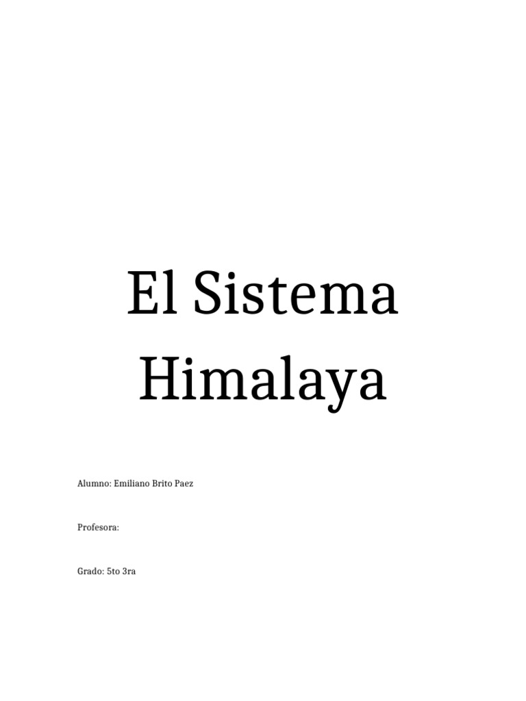 Informe Sistema Himalaya | PDF | Himalaya | Temblores