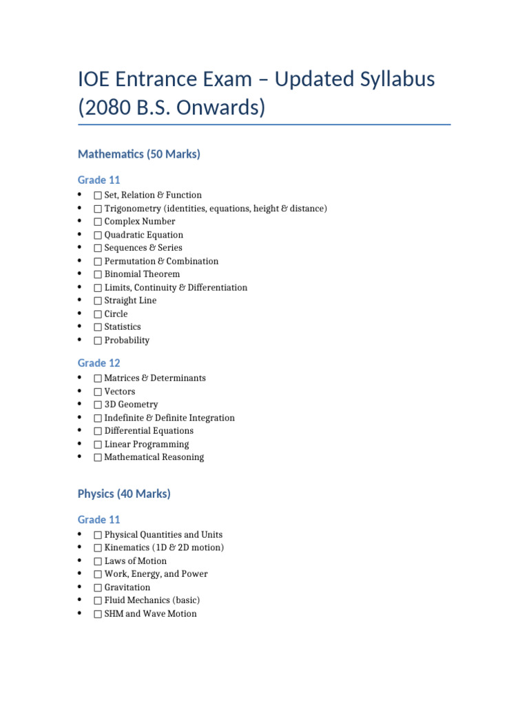 IOE Updated Syllabus 2080 | PDF