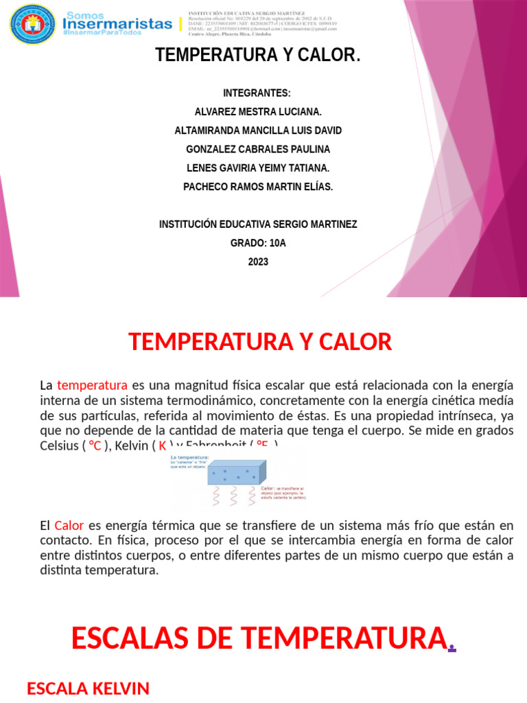Expo Temperatura y Calor | PDF | Temperatura | Calor