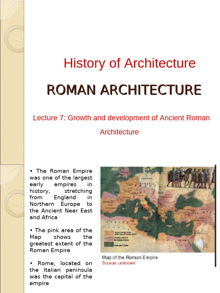 Lecture 7 (B) - Roman Architecture | PDF | Vault (Architecture) | Dome