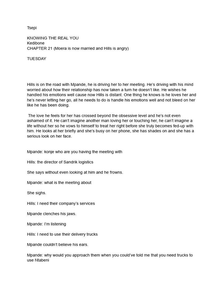 Ts Knowing The Real You Kedibone | PDF