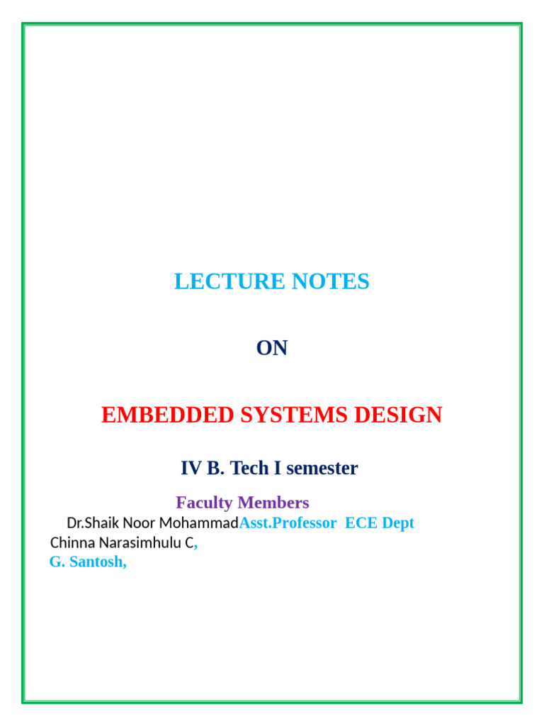 Embedded Systems Design | PDF | Microcontroller | Embedded System