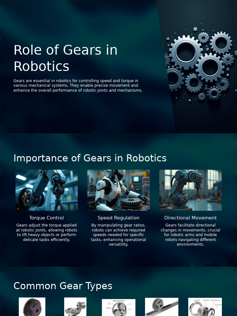 Role of Gears in Robotics | PDF | Gear | Robotics