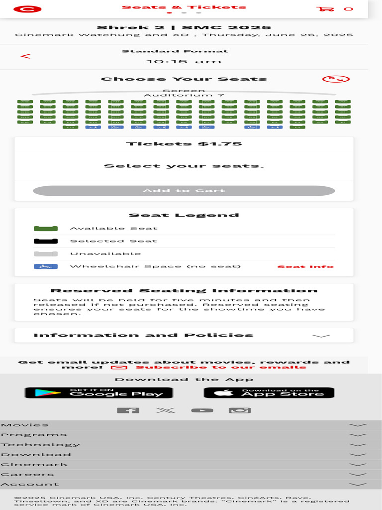 Cinemark - Reserve Your Seats | PDF